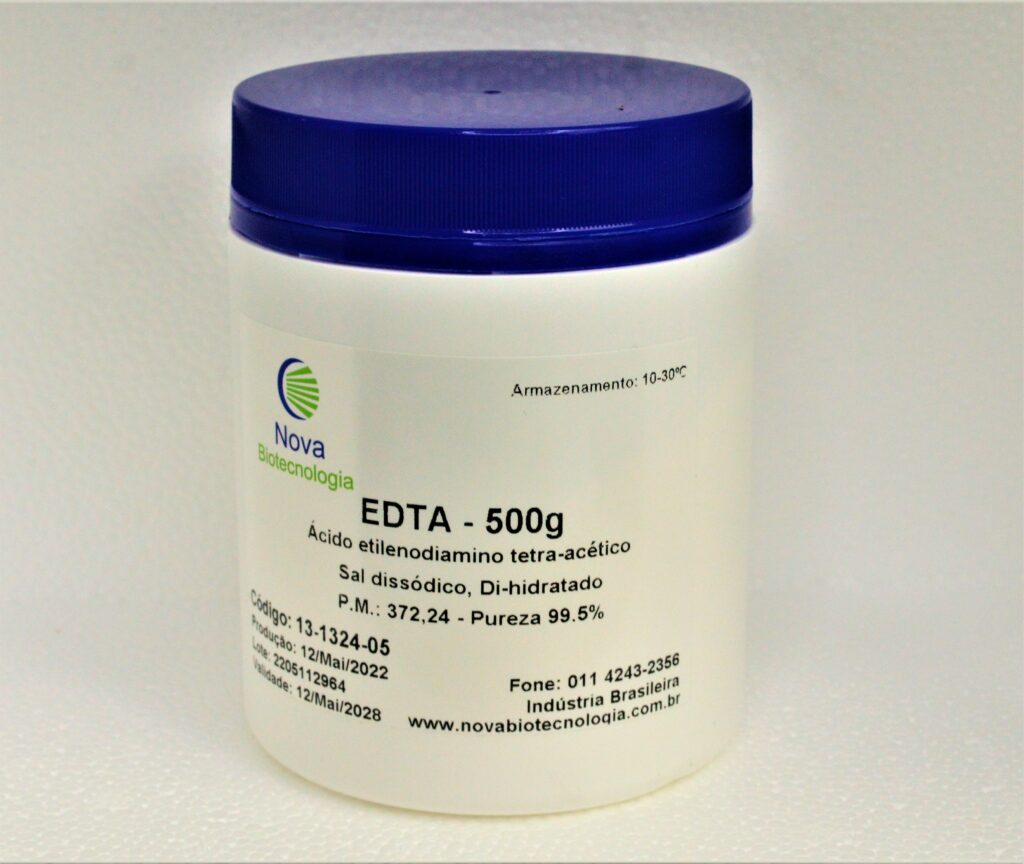 EDTA – ácido etilenodiamino tetracético, di-hidratado, ultrapuro – 500g ...